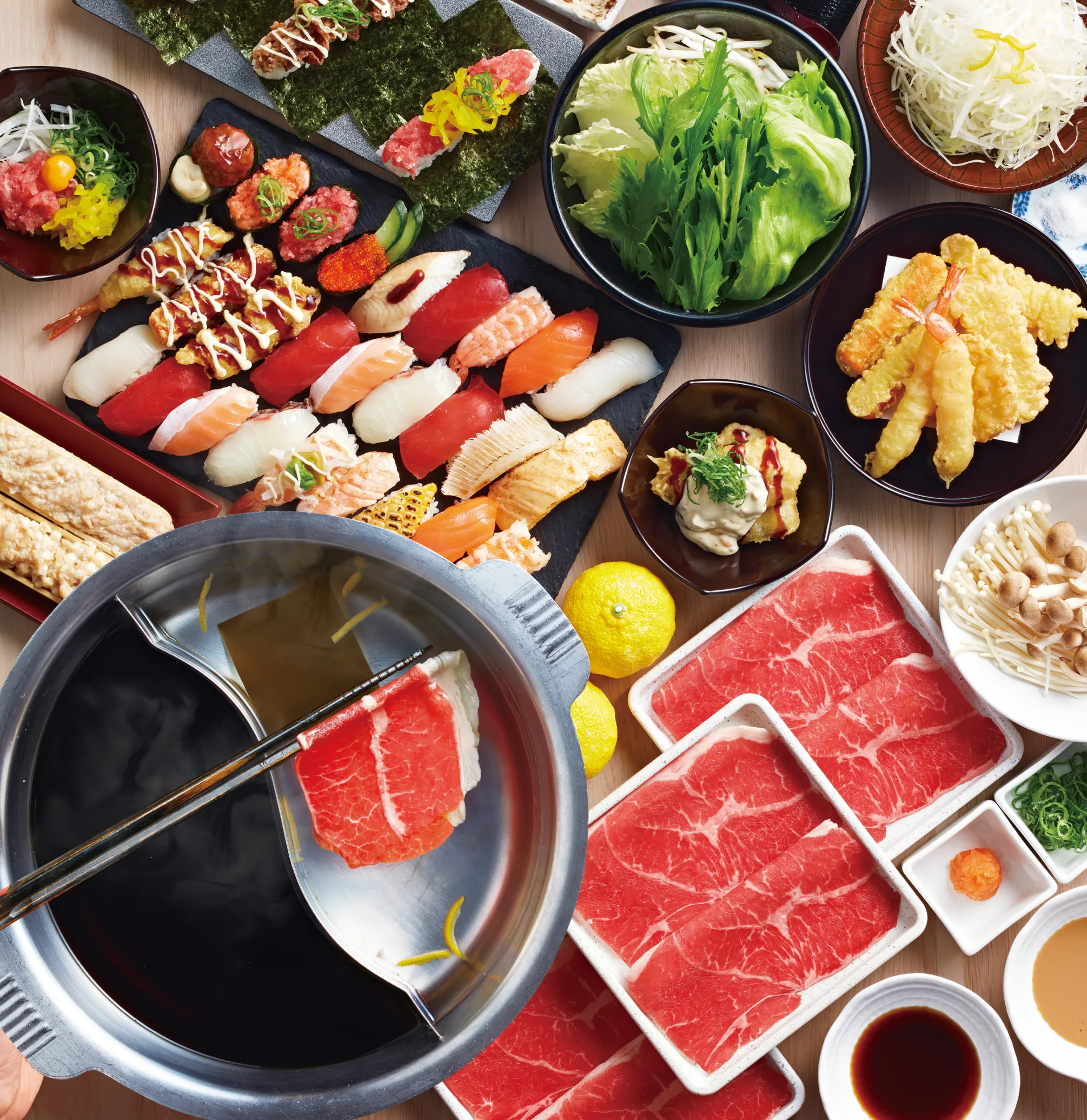 All-you-can-eat sushi, shabu-shabu and other luxurious Japanese dishes ...